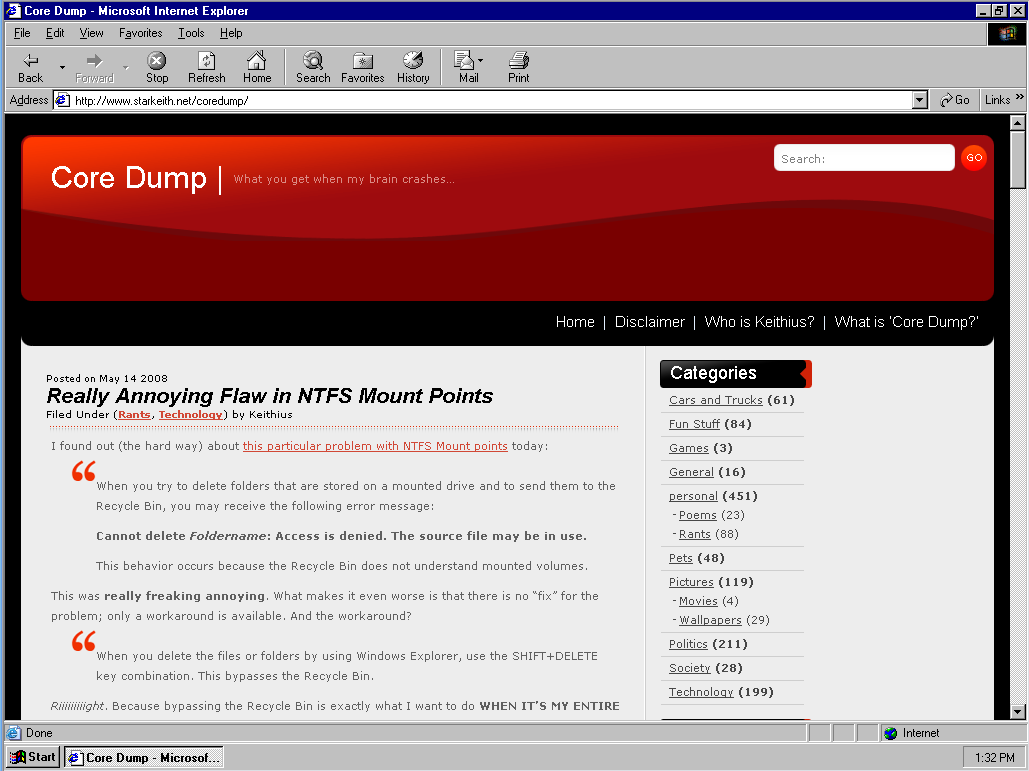 A Walk through Windows History – Core Dump