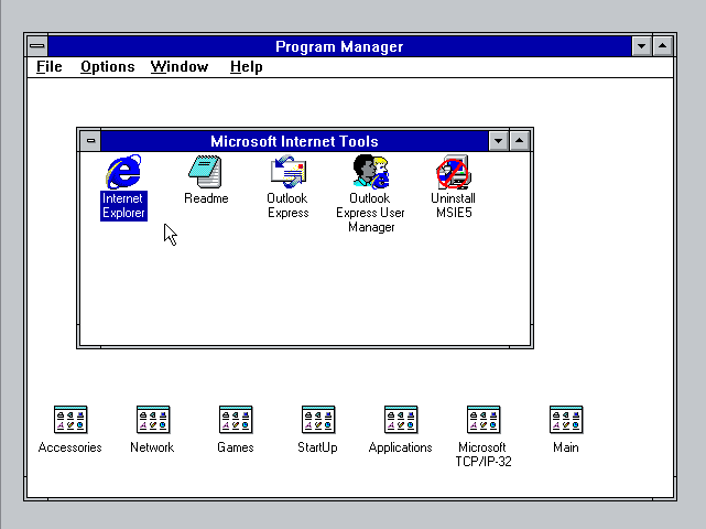 Program Manager – Internet Explorer – Core Dump